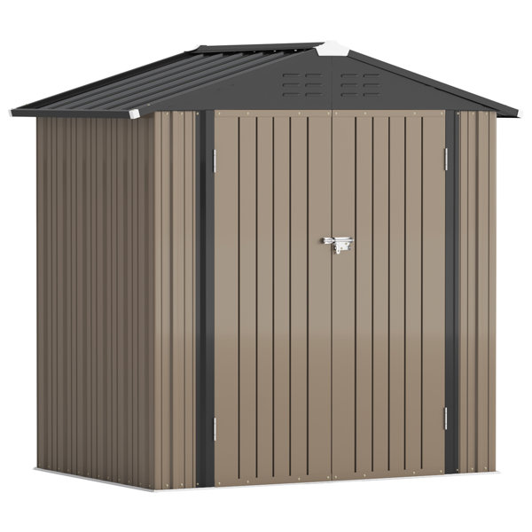 Devoko 6 ft. W x 4 ft. D Steel Storage Shed & Reviews | Wayfair Devoko 6 ft. W x 4 ft. D Steel Storage Shed & Reviews | Wayfair